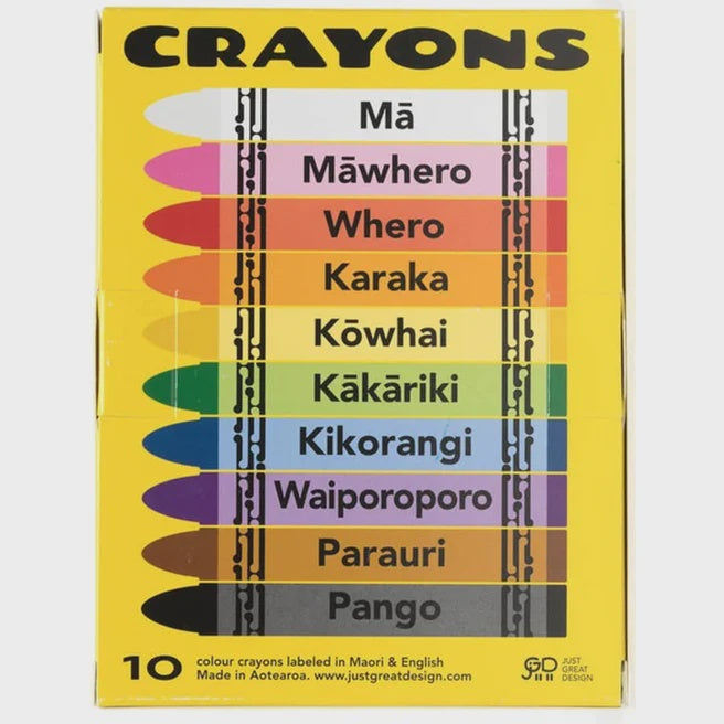 Just Great Design Maori & English Crayons 12 Pack – Kids Collection